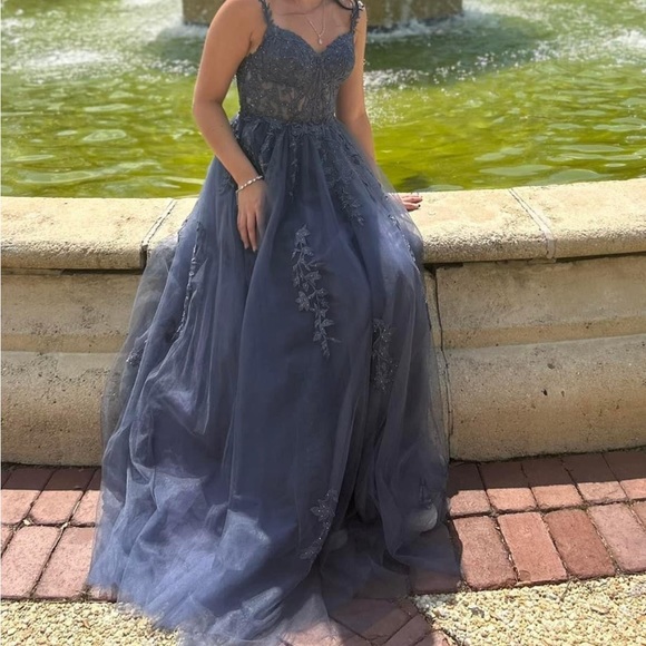 Dresses | Dusty Blue Prom Dress Worn Once | Poshmark